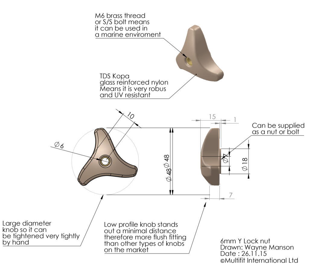 Multifit M6 Tri Knob - Specifications and Dimensions - MultifitMultifit